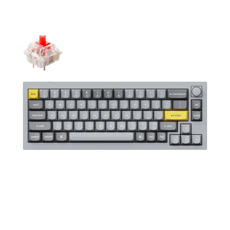 Keychron Q2 65% Red G Pro Switches Aluminium RGB Wired Keyboard - Grey ...