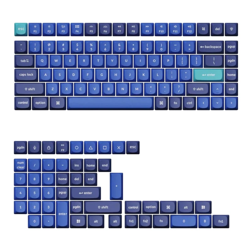 Keychron Double Shot OSA PBT Keycap Full Keycap Set - Light and Dark B ...